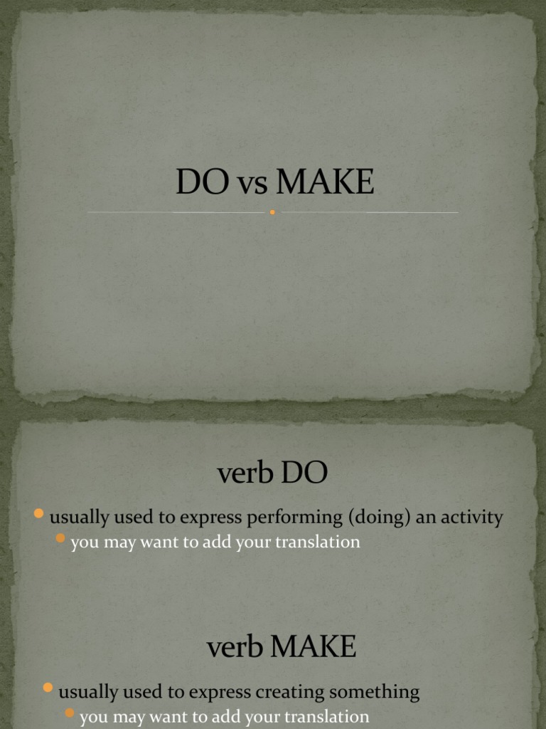 Do Vs Make | PDF