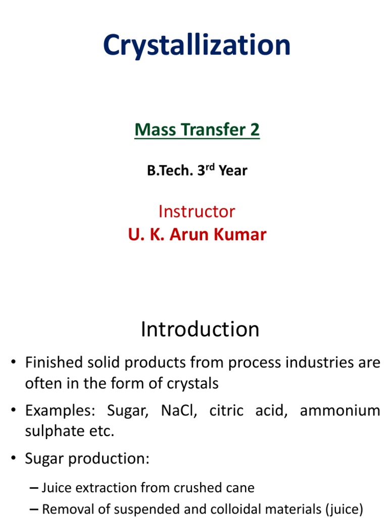 Crystallization: Mass Transfer 2 | PDF | Crystallization | Nucleation