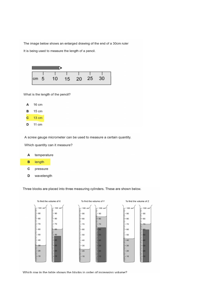 IGSCE Physics Chapter 1 Past Papers | PDF