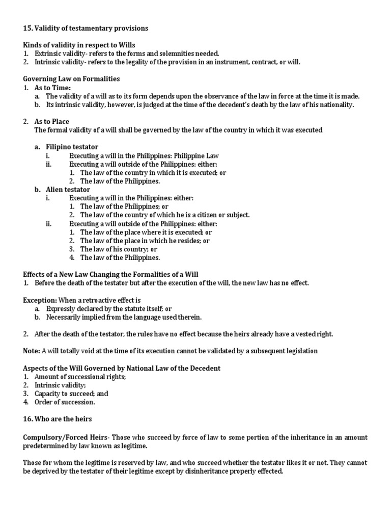 Formalities of Wills (Succession) | PDF | Legal Aspects Of Death | Will ...