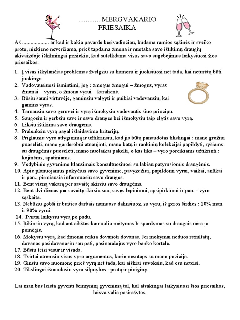 Mergvakario Priesaika | PDF