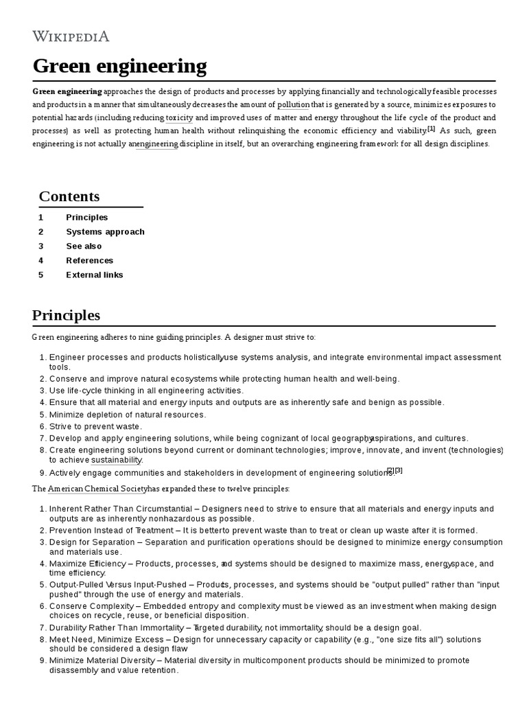 Green Engineering | PDF | Economy And The Environment | Environmental ...