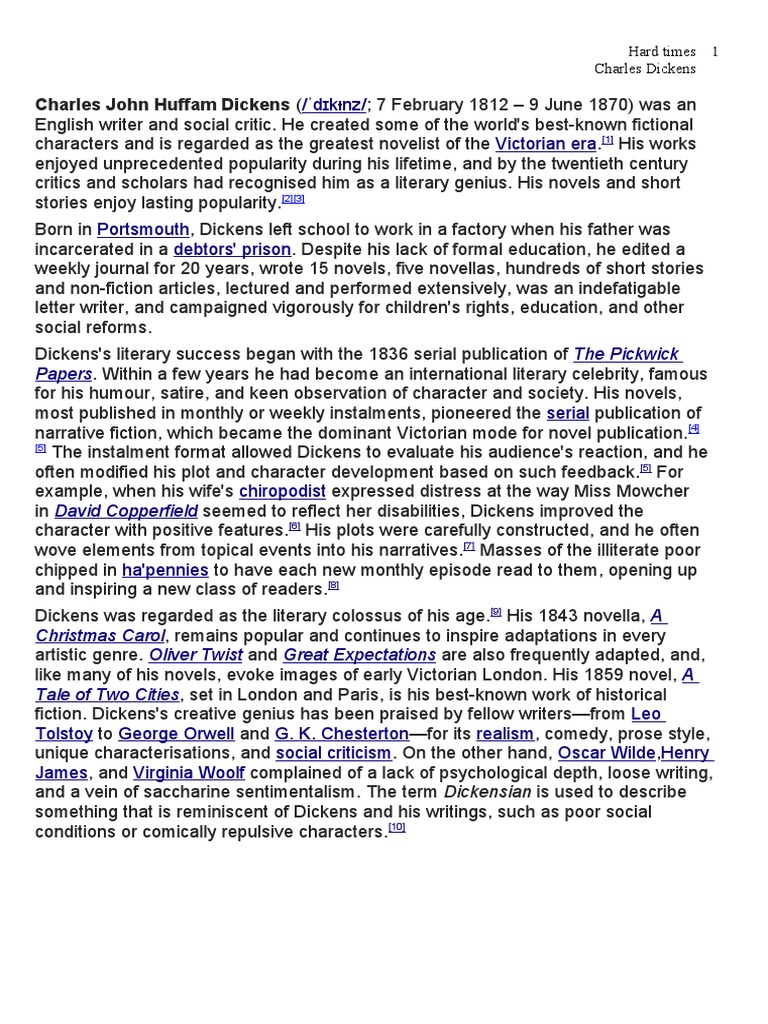 Hard Times | PDF | Charles Dickens