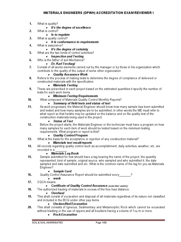 MATERIALS ENGINEER REVIEWER - I (Soil & Soil Aggregates) | PDF | Soil ...