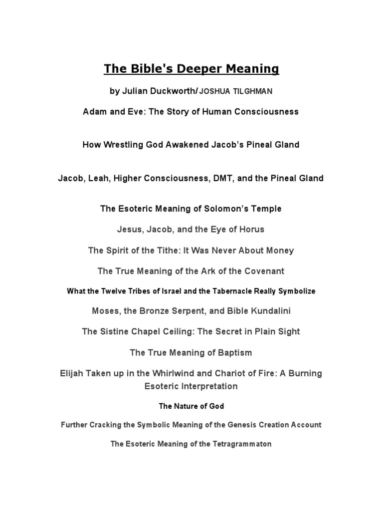 Bible Deeper Meaning | PDF | Leah | Adam