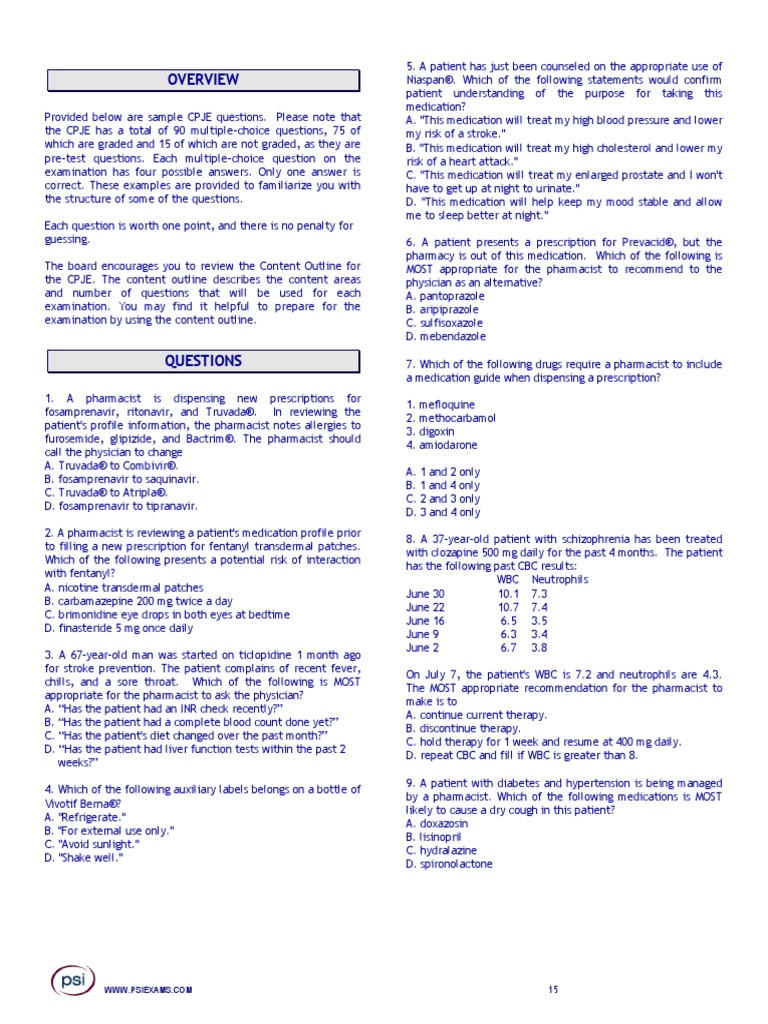 Sample Cpje 2019 Bulletin | PDF | Pharmacy | Medical Prescription