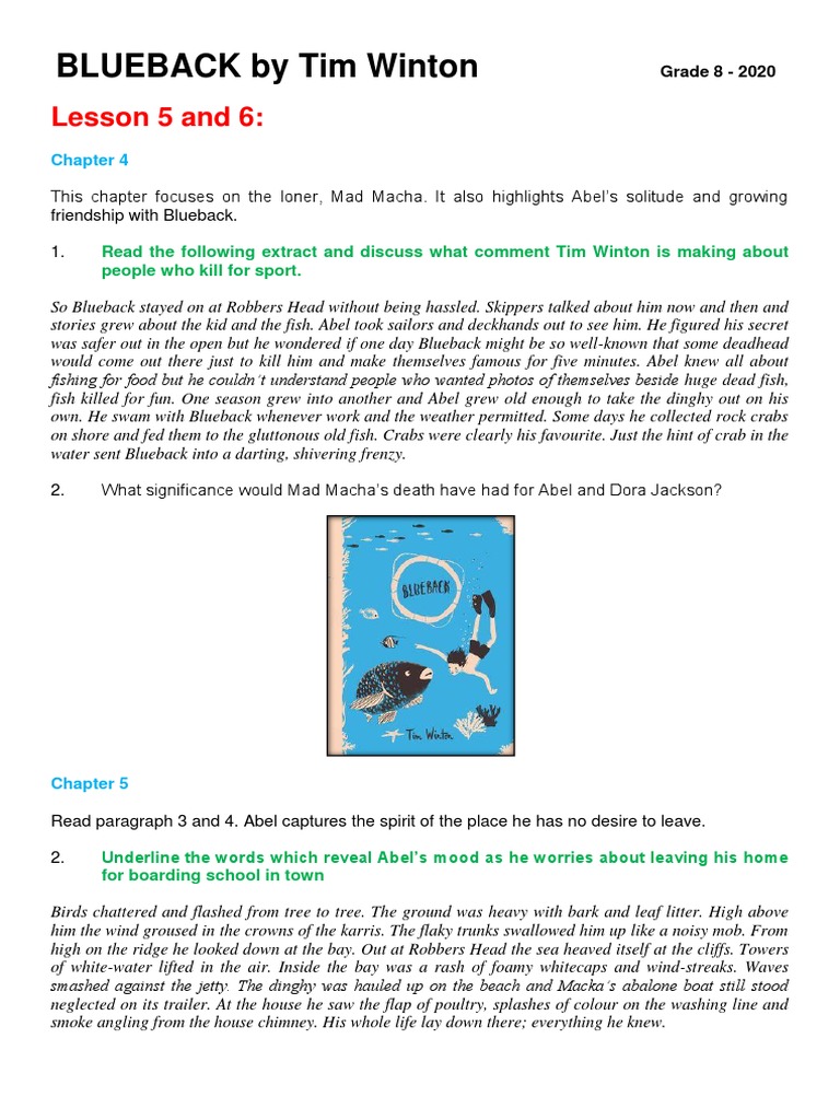 Lesson 05 and 06 - Blueback PDF | PDF | Nature