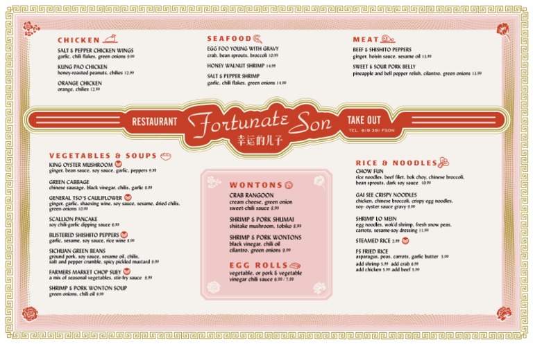 Fortunate Son Menu | PDF