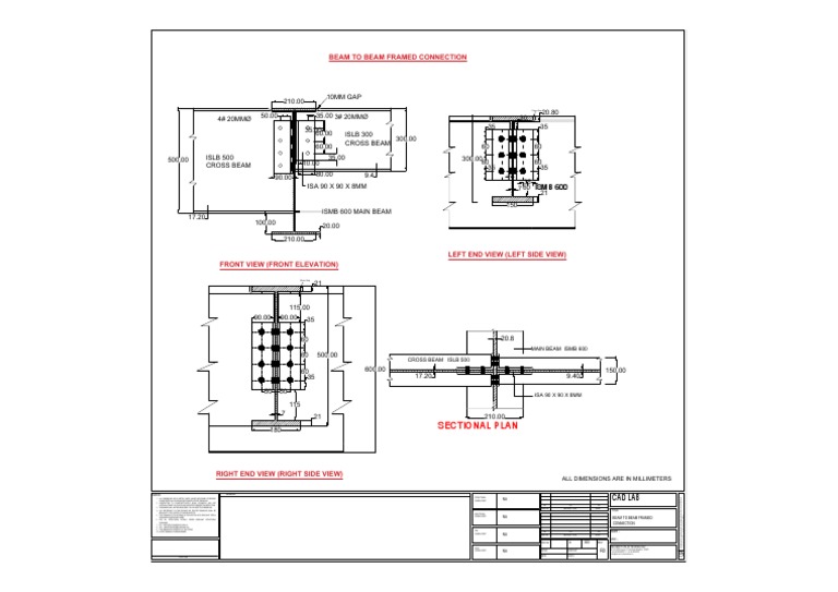 Connections - Beam To Beam Beam To Column - Bolted | PDF | Design ...