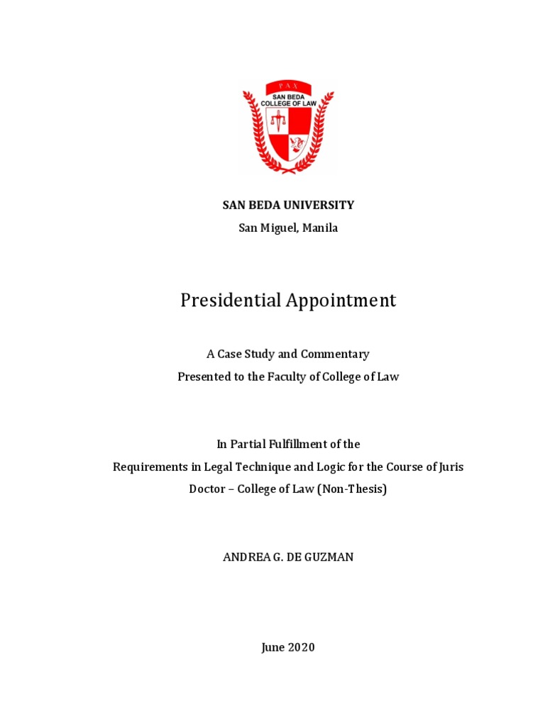 Presidential Appointment: San Beda University | PDF | Presidents Of The ...