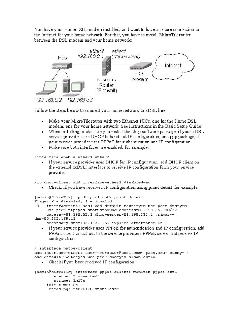 Conectar A Traves de XDSL y PPPOE | PDF