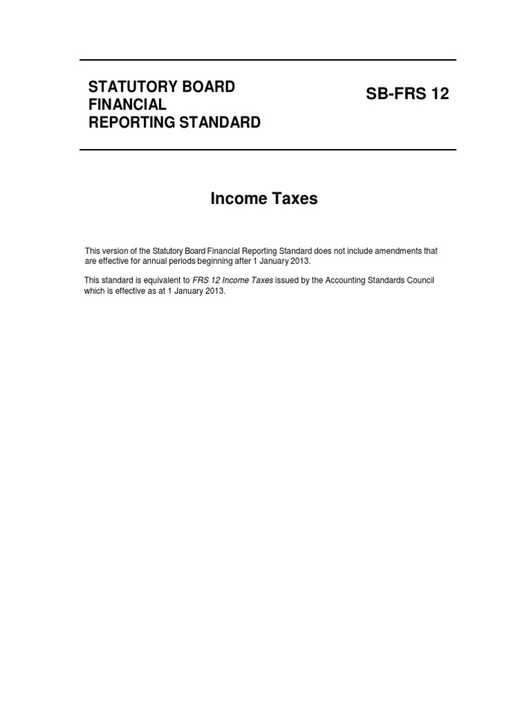 SB-FRS 12: Statutory Board Financial Reporting Standard | PDF ...