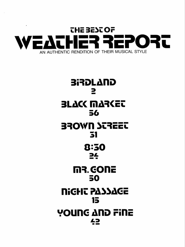 The Best of Weather Report PDF | PDF