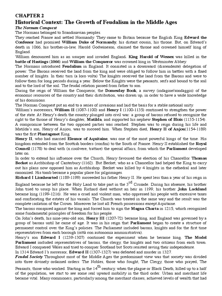 Historical Context: The Growth of Feudalism in The Middle Ages | PDF ...