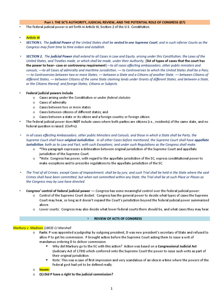 Supreme Court Authority and Judicial Review | PDF | Commerce Clause ...