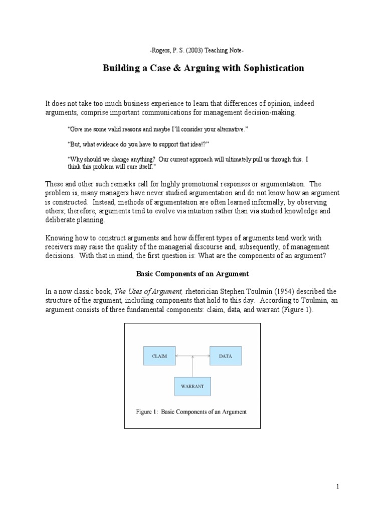 Reading 1 - Arguing With Sophistication | PDF | Argumentation Theory ...