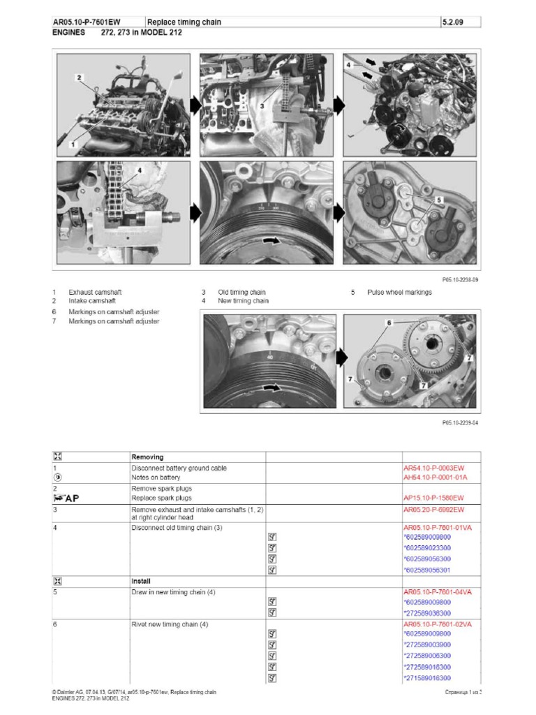 Mercedes Benz Engine M272 M273 Manual Online PDF | PDF