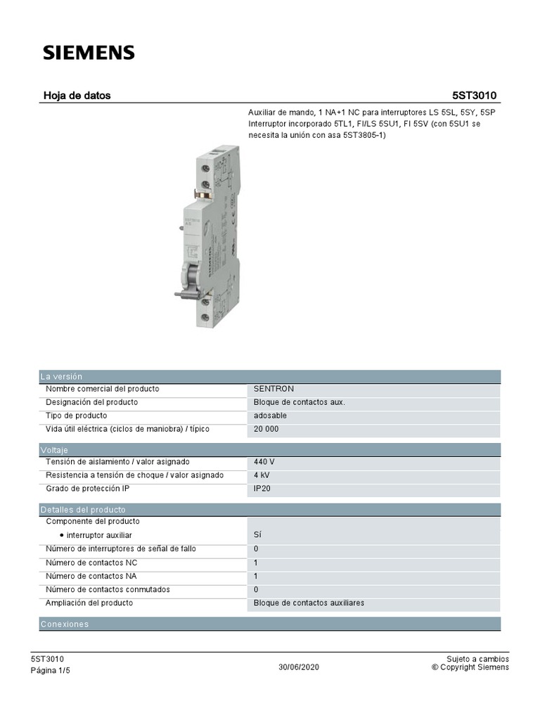 5ST3010 Datasheet Es PDF | PDF | Electromagnetismo | Electricidad