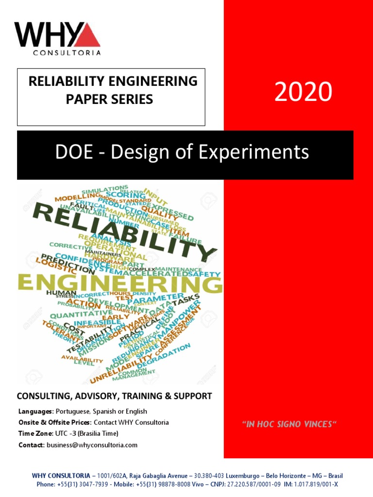 DOE - Design of Experiments: Reliability Engineering Paper Series | PDF ... DOE - Design of Experiments: Reliability Engineering Paper Series | PDF ...