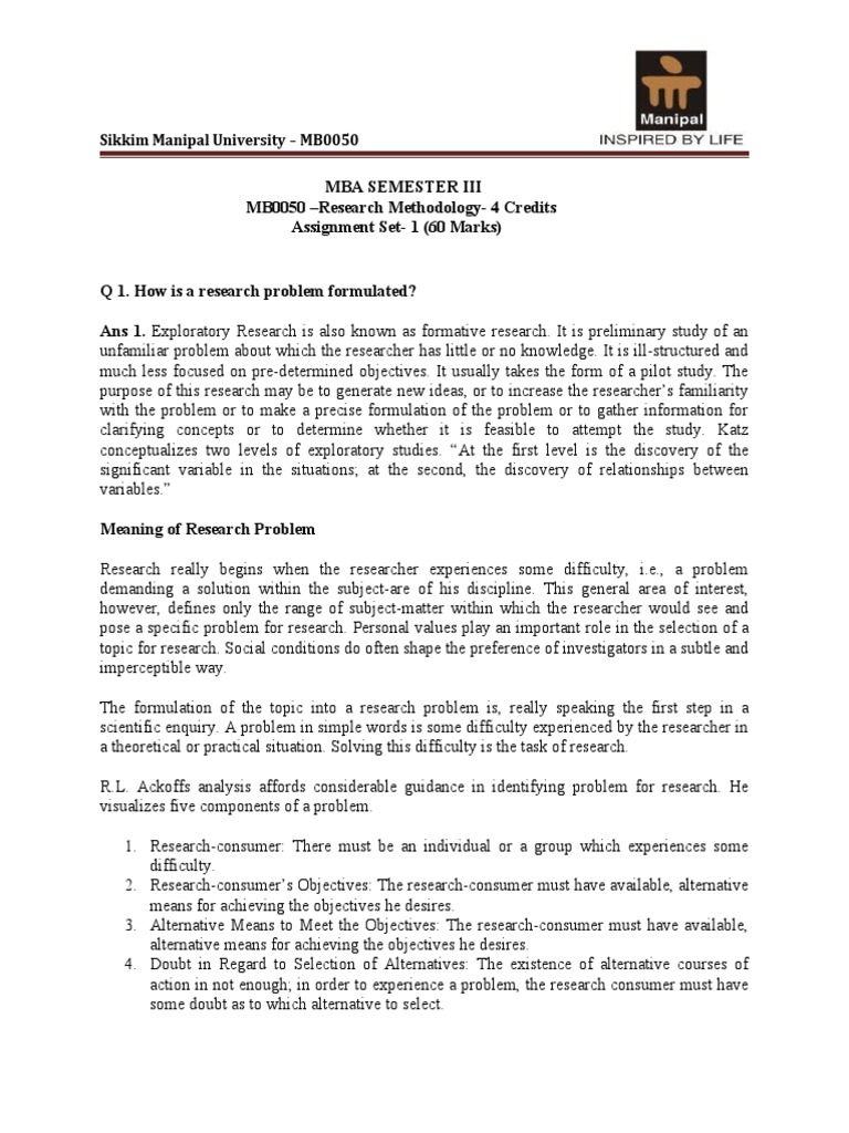 MBA Research Methodology Guide | PDF | Hypothesis | Null Hypothesis