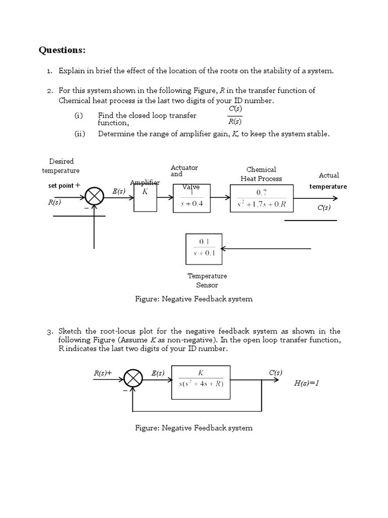 Root Locus and Closed Loop Transfer Function Calculation | PDF ...