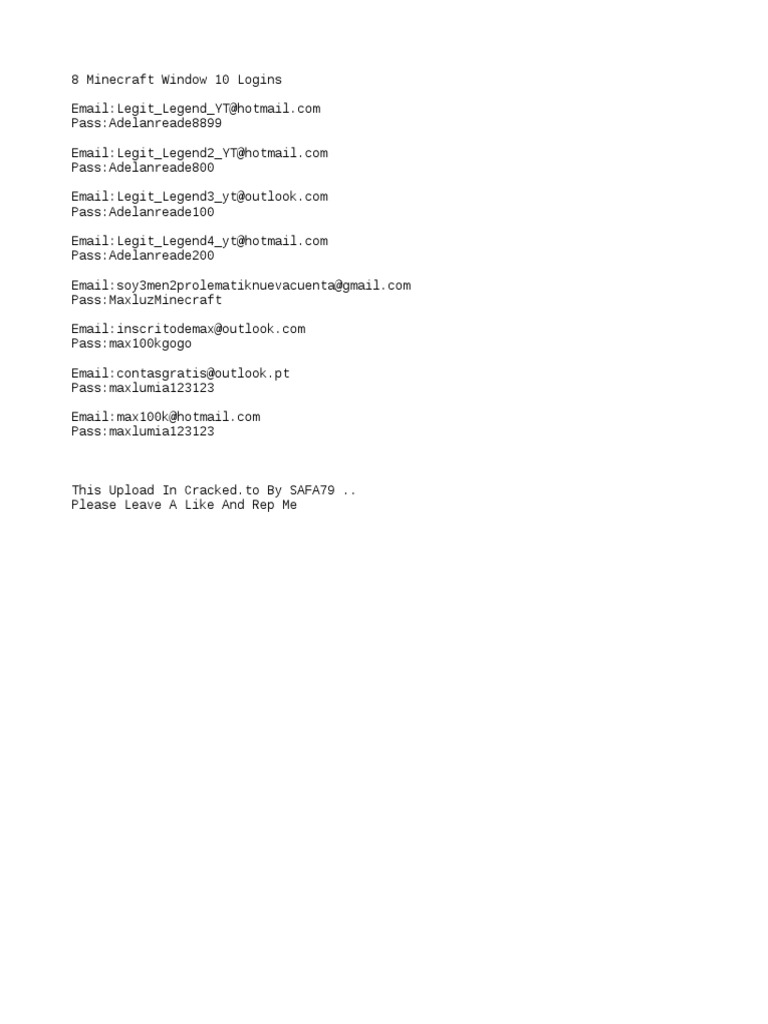 Microsoft Accounts With Minecraft Windows 10 Edition by SAFA79 | PDF