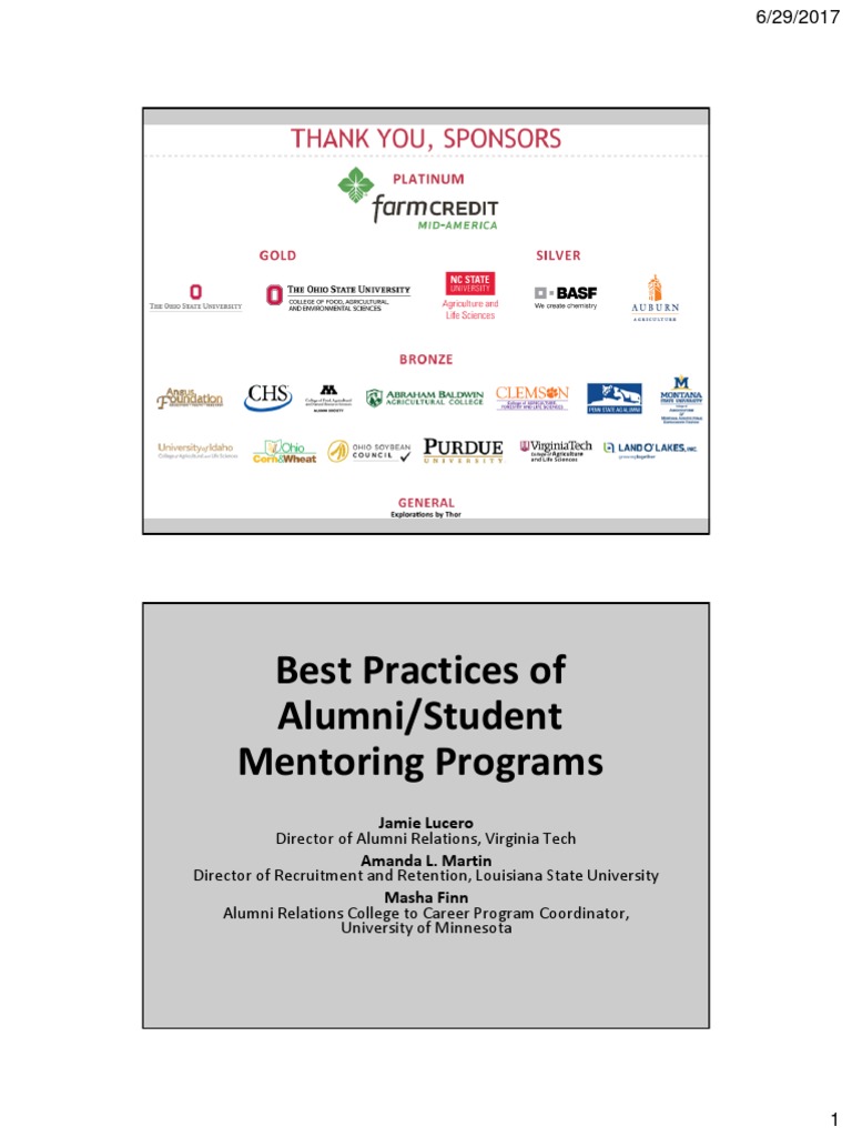 Alumni and Student Mentoring Best Practices | PDF | Mentorship ...