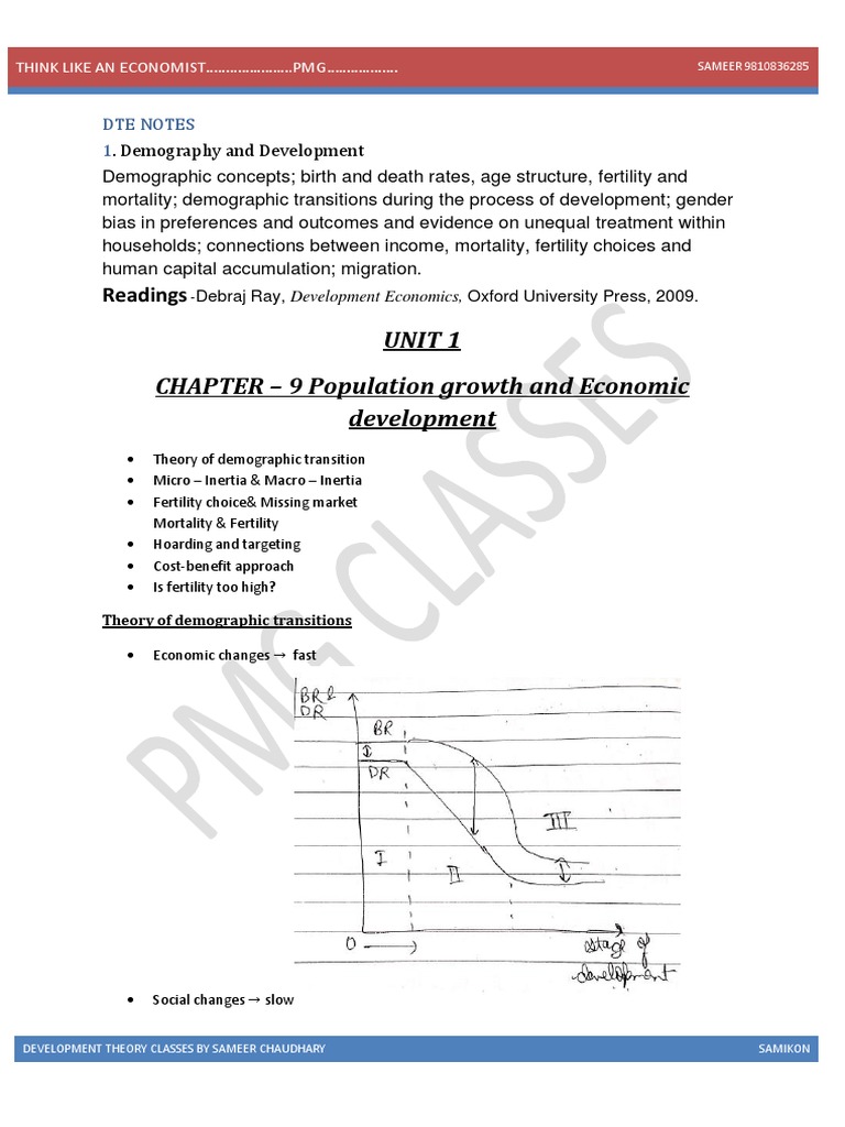 Unit 1 CHAPTER - 9 Population Growth and Economic Development | PDF ...