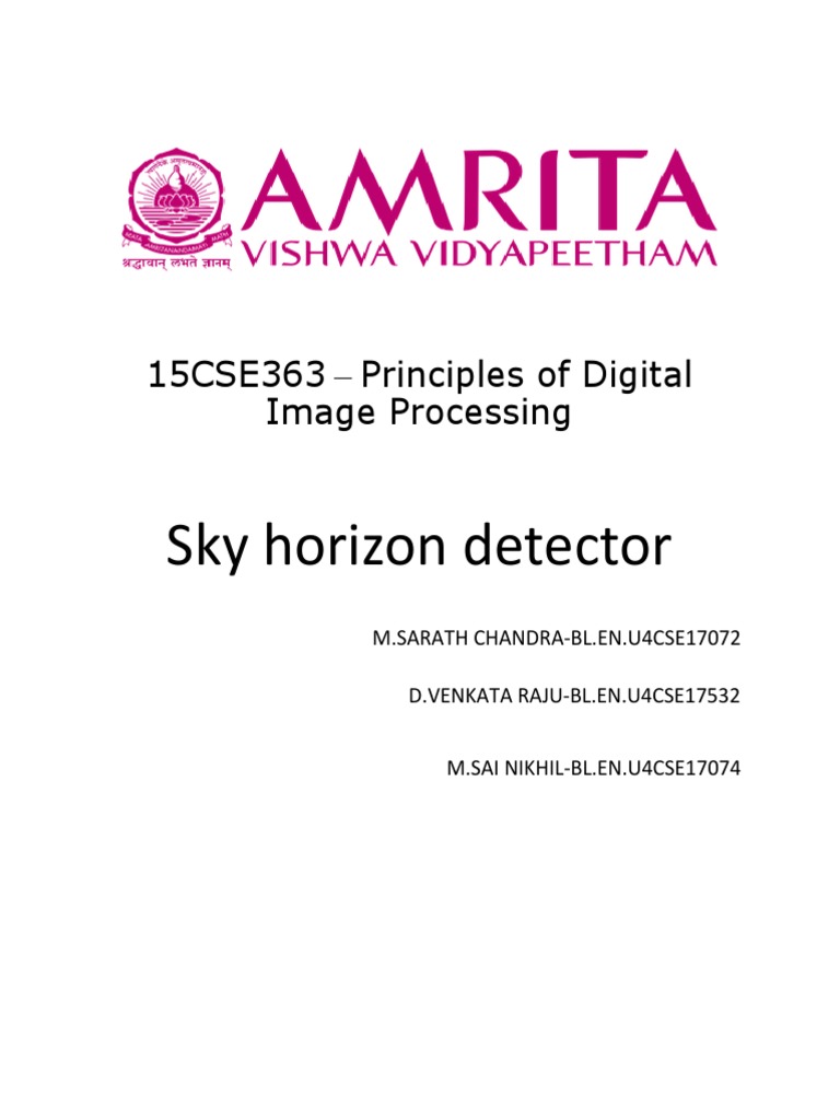 Sky Horizon Detector: 15CSE363 - Principles of Digital Image Processing | PDF | Computer Vision ...