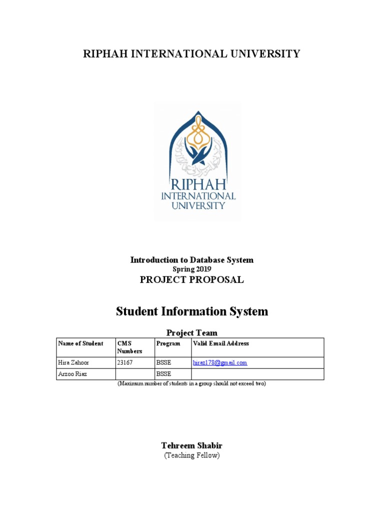 Riphah International University: Student Information System | PDF ...