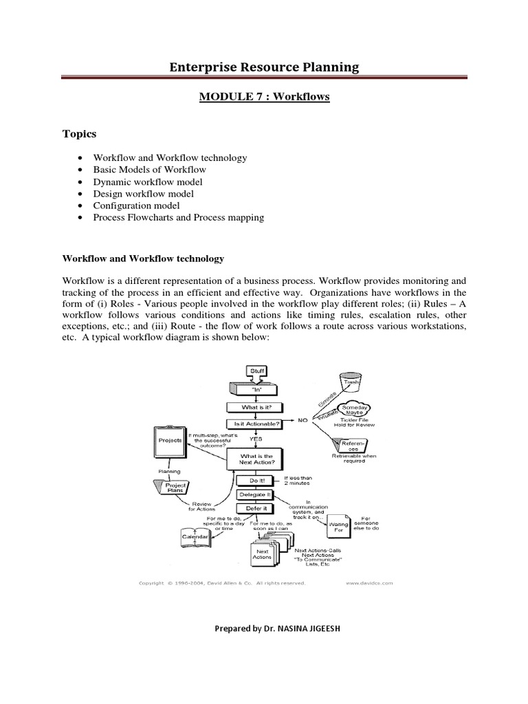 Enterprise Resource Planning: MODULE 7: Workflows | PDF | Workflow ...