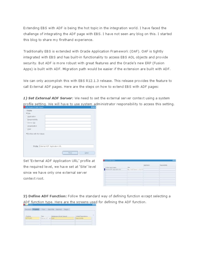 ADF EBS Integration | PDF