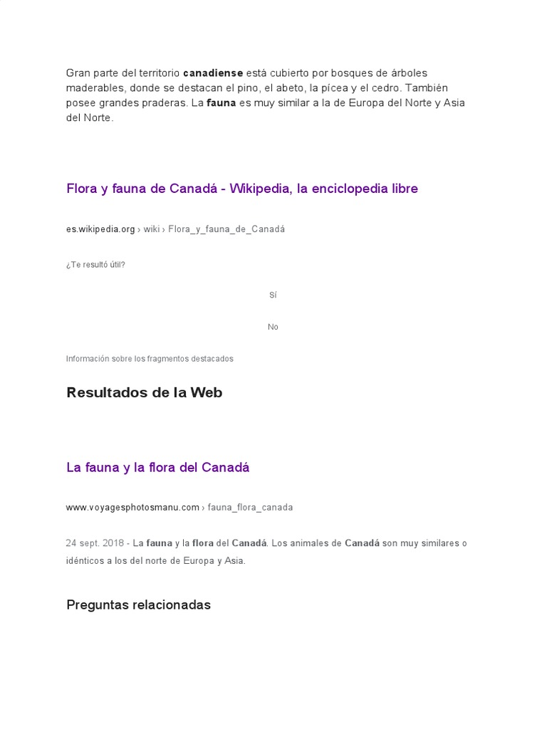 Flora y fauna de Canadá: Especies clave | PDF | Canadá | Conservación