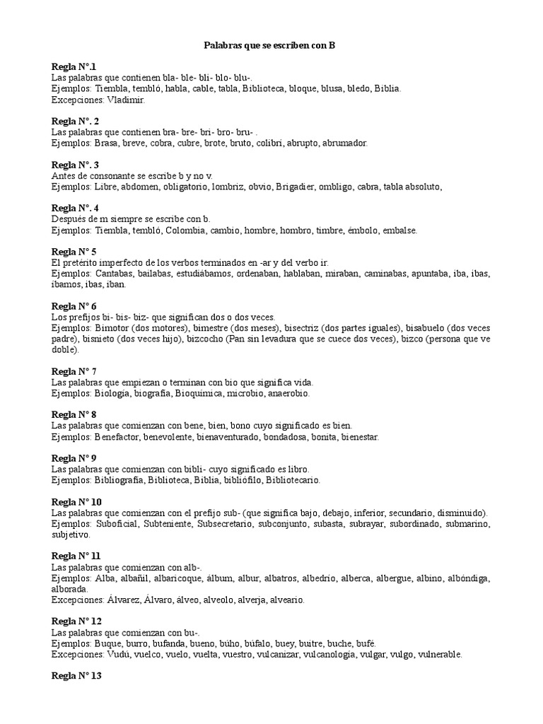 100 Ejemplos De Palabras Con B Y V Para Niños, 59% OFF