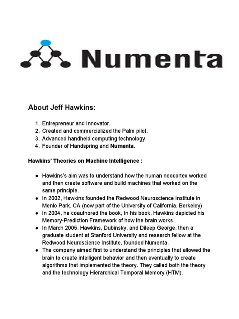 Numenta Case Analysis-Group 2 | PDF | Computing | Artificial Intelligence