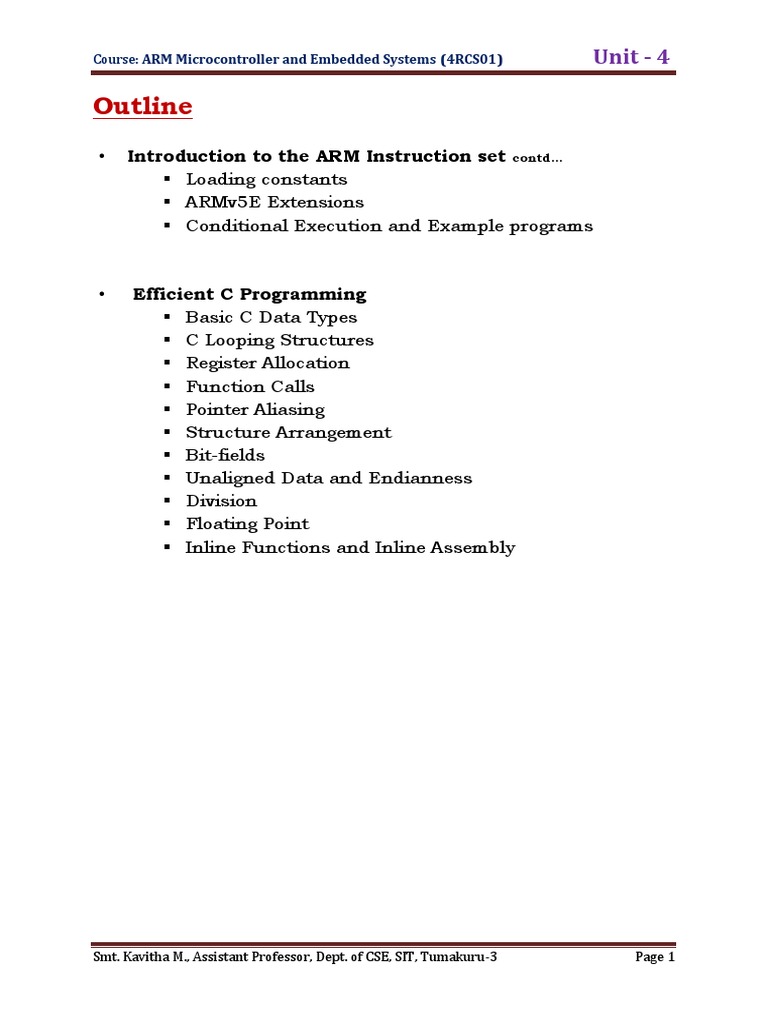 Outline: Unit - 4 | Download Free PDF | Subroutine | Pointer (Computer Programming)