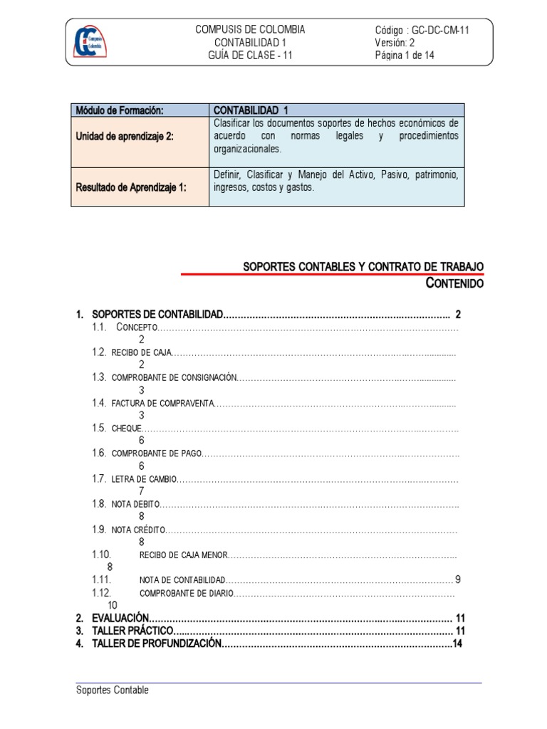 Guia 11 Soportes Contable | PDF | Factura | Contabilidad