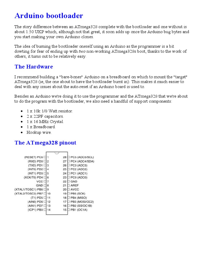 Arduino Bootloader: The Hardware | PDF | Arduino | Electronics