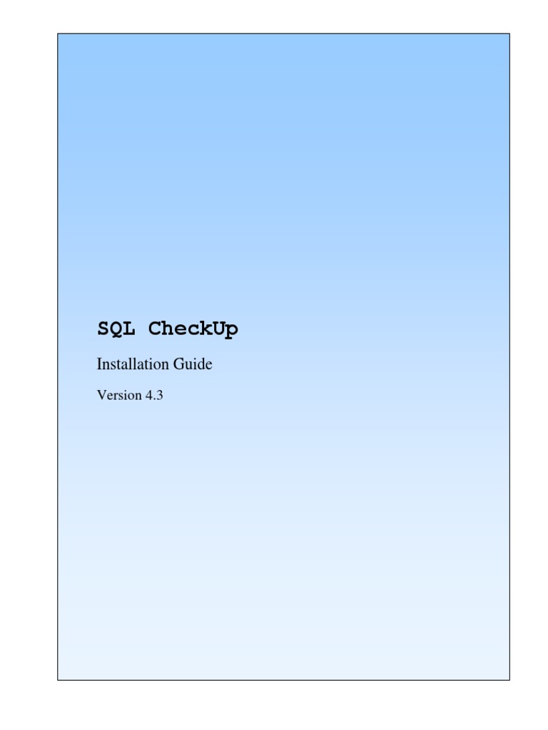 SQL CheckUp Installation Guide PDF | PDF | Databases | Server (Computing)