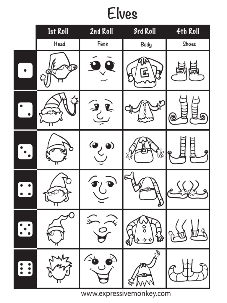 Elf Dice Drawing Sheet PDF | PDF