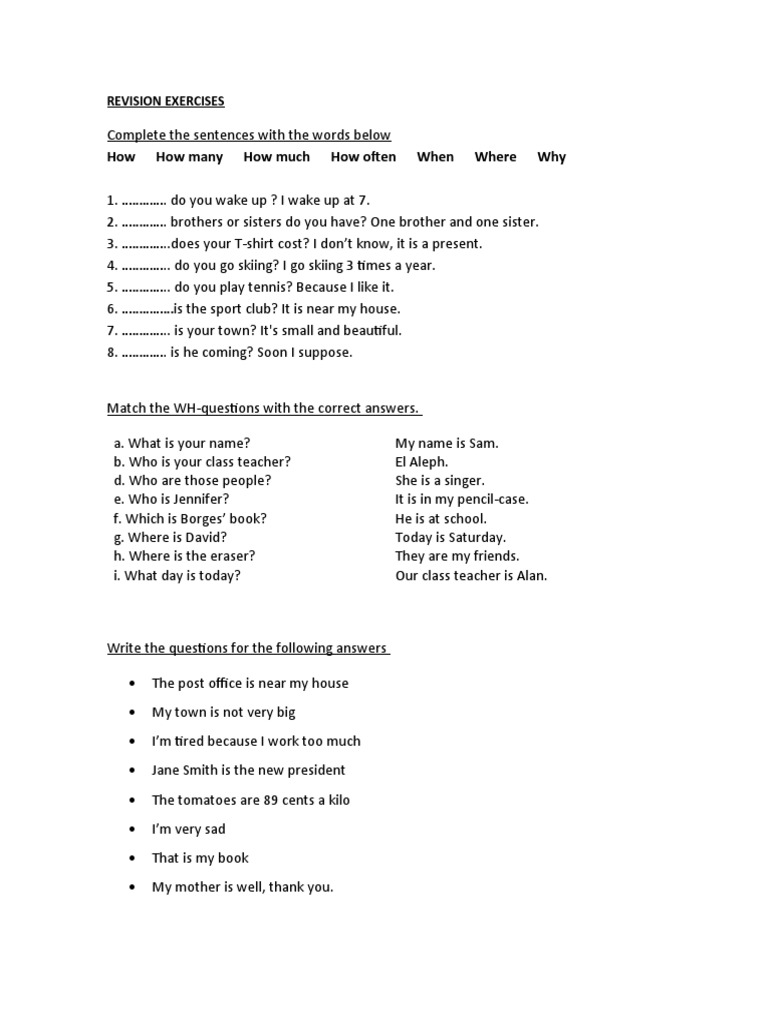 How How Many How Much How Often When Where Why | PDF