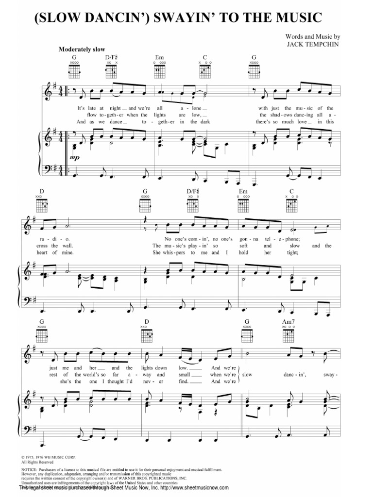 Slow Dancin Swayin To The Music | PDF