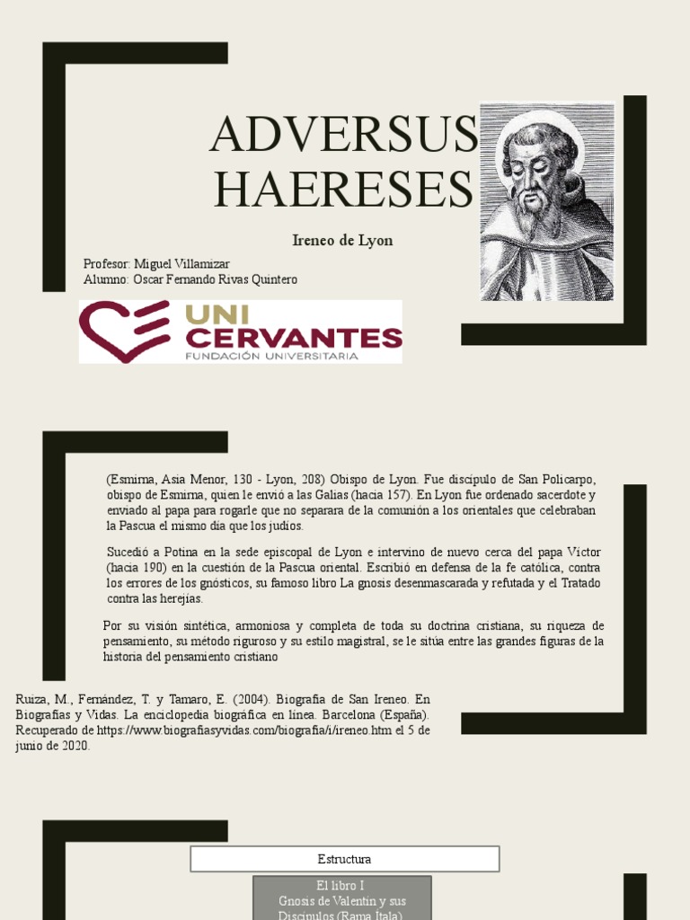 Adversus Haereses | PDF | Ireneo | Gnosticismo