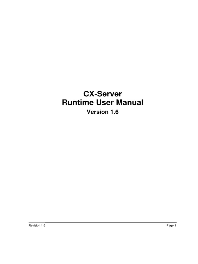 CX-Server Runtime Manual PDF | PDF | Programmable Logic Controller ...