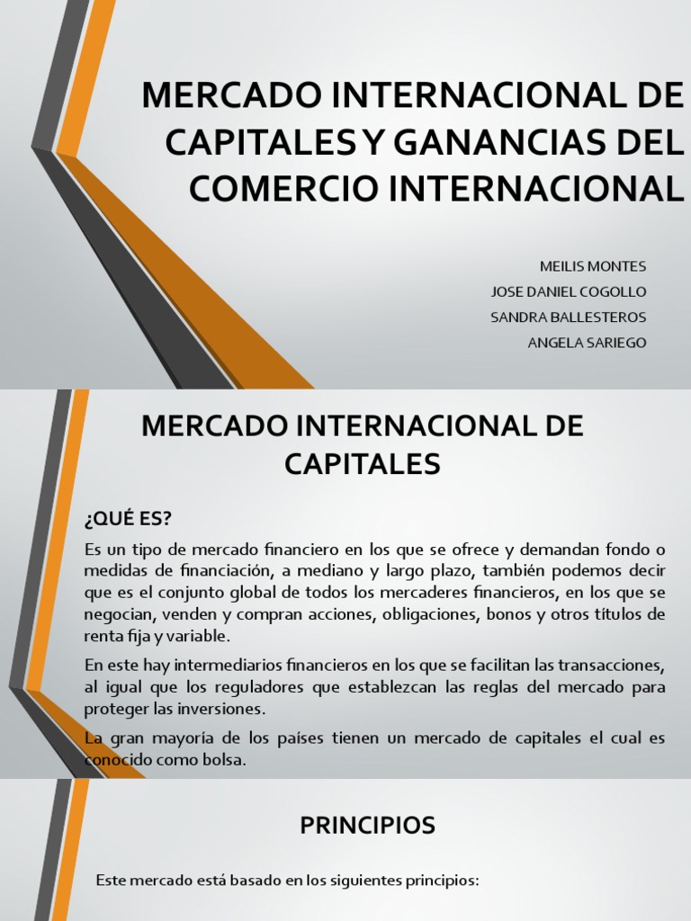 Mercado Internacional de Capitales y Ganancias Del Comercio | PDF ...