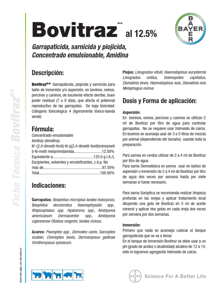 Bovitraz Ficha Tecnica Bayer | PDF | Agua | Naturaleza