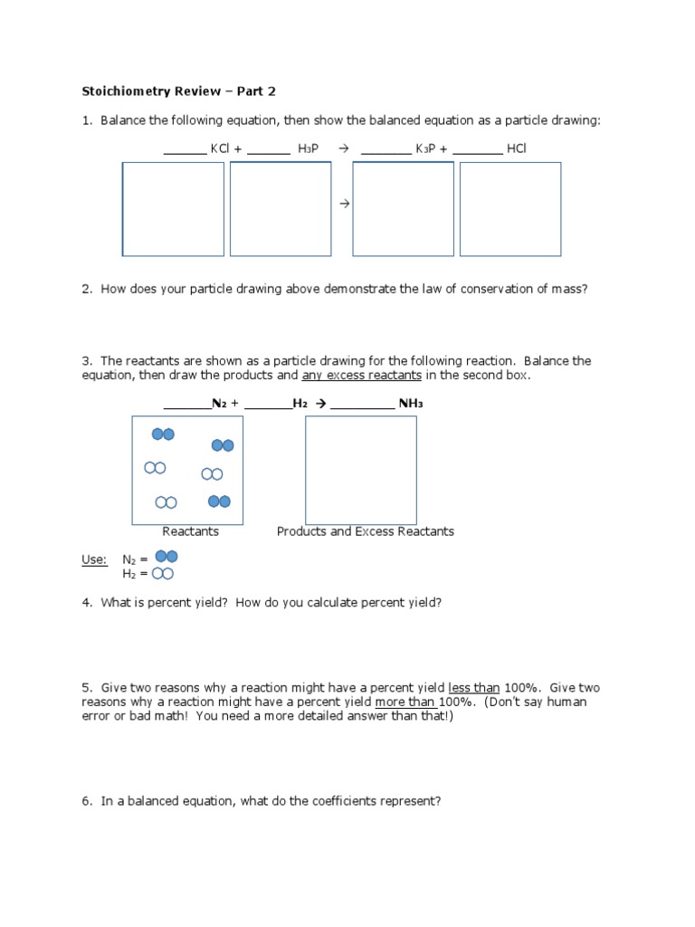 Stoichiometry Review: Balancing Equations | PDF