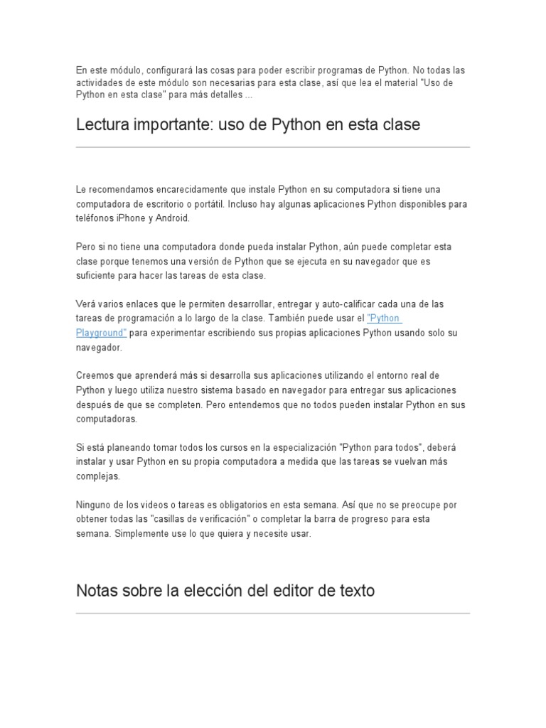Documentos Semana 2 | PDF | Python (lenguaje de programación) | Entorno ...