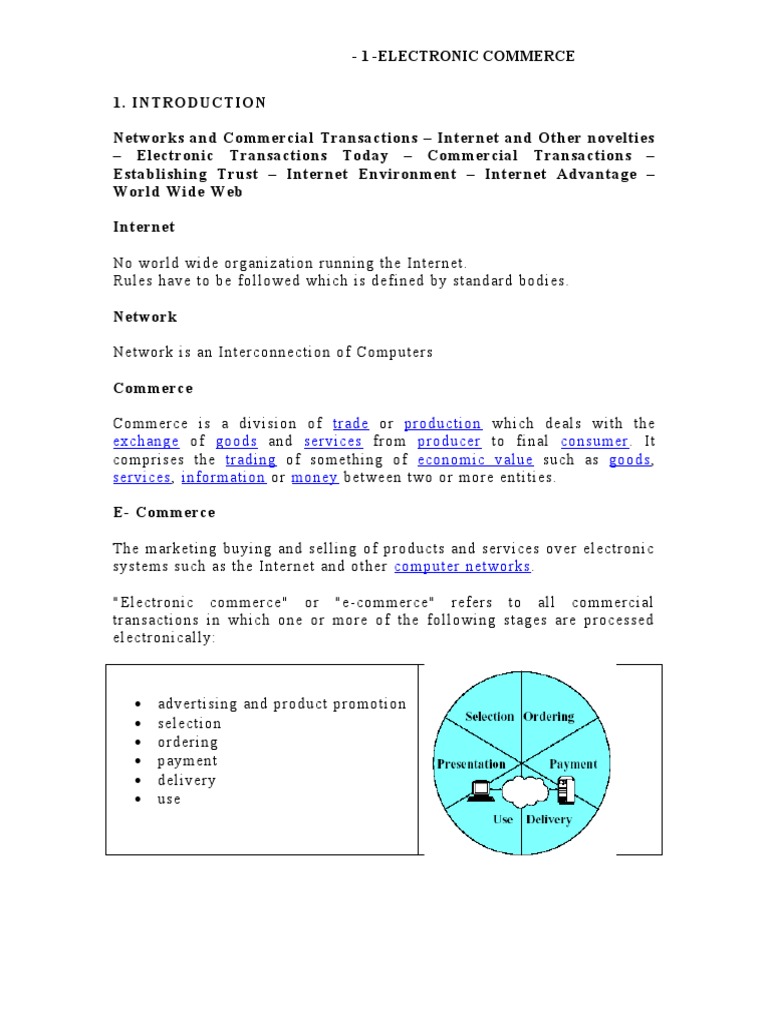 Unit 1 Ecomm | PDF | World Wide Web | Internet & Web