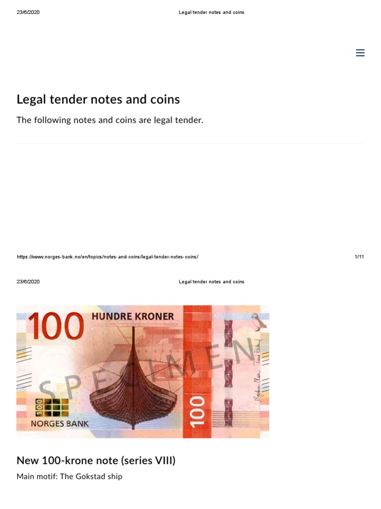 Norwegian Legal Tender Overview | PDF | Currency | Foreign Exchange Market